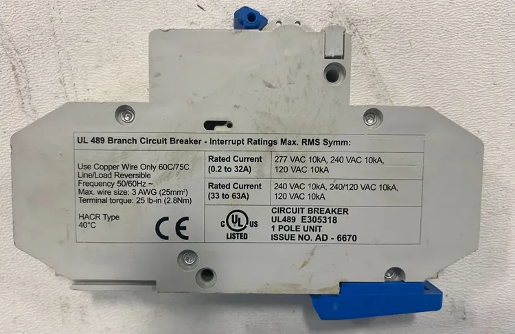 Used ALTECH D3 UL489 E305318 Circuit Breakers IGAM0070056